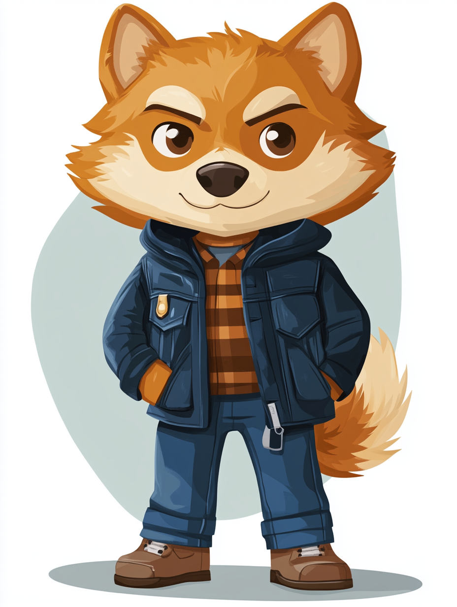 Anthropomorphic Fox Character Illustration on Lummi