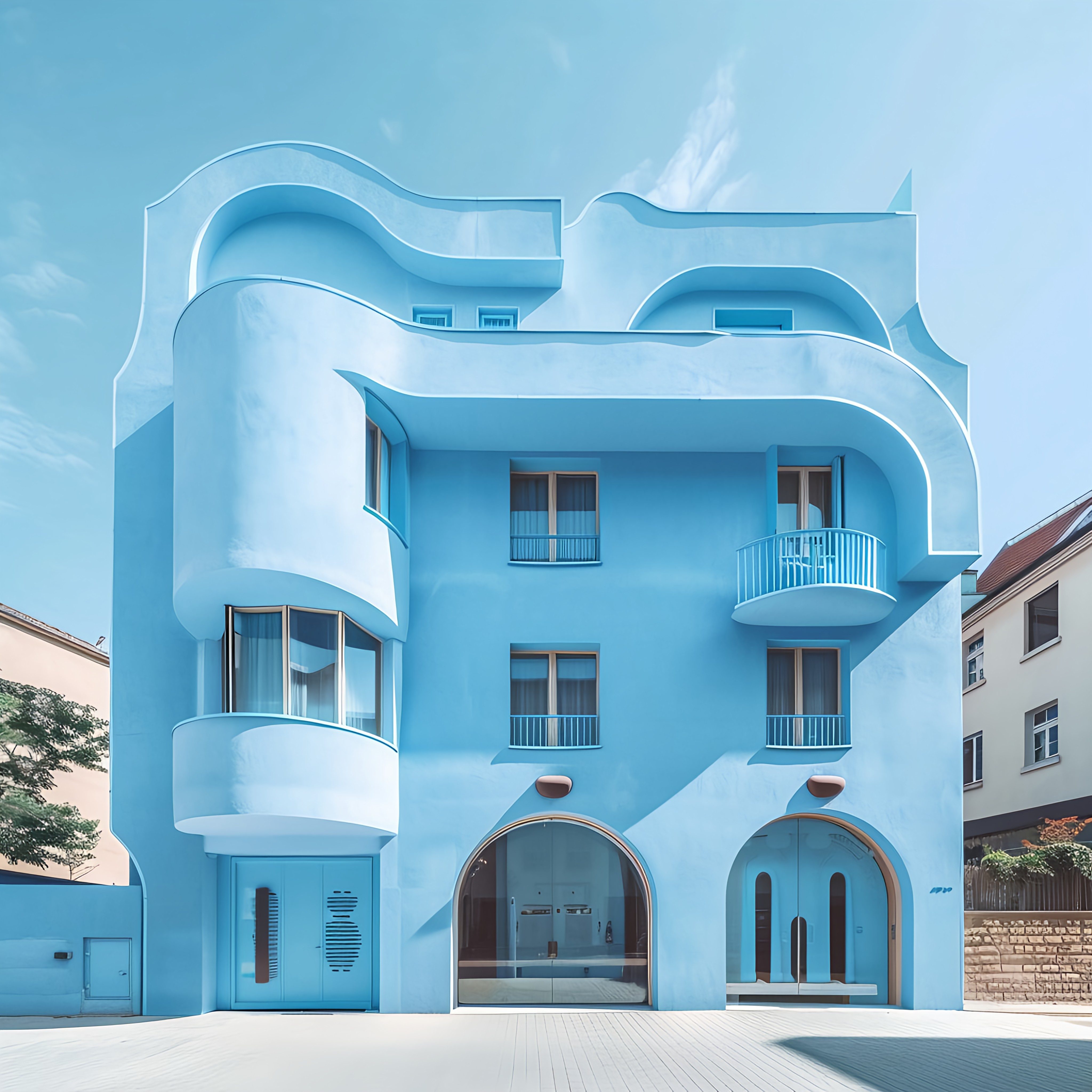 Modern Blue Building Photo on Lummi