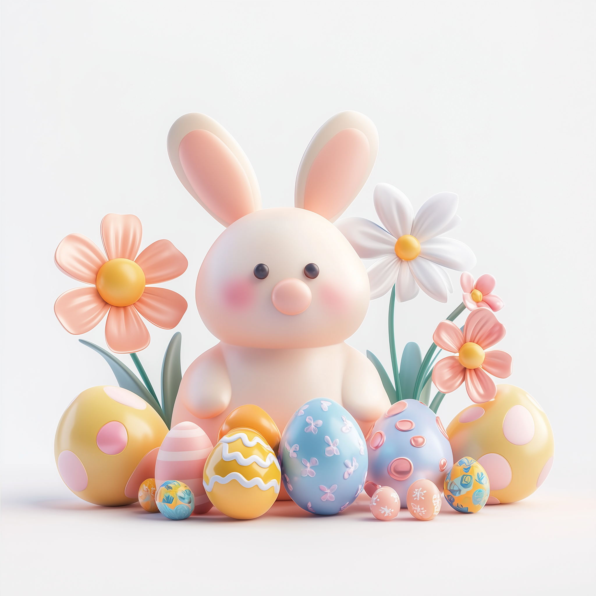 Easter Bunny Scene 3D Image on Lummi