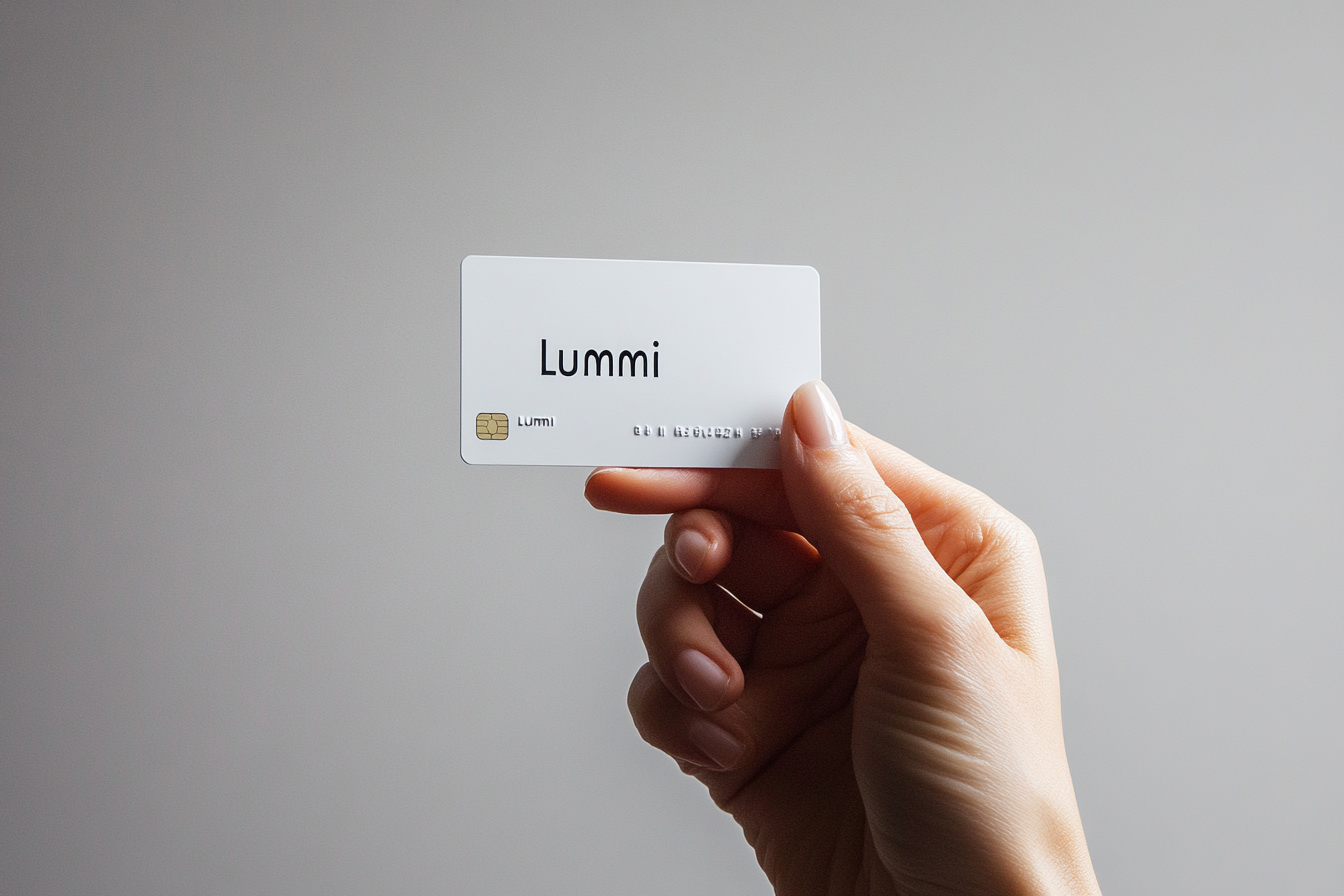Minimalistic Lummi Credit Card in Hand Photo on Lummi