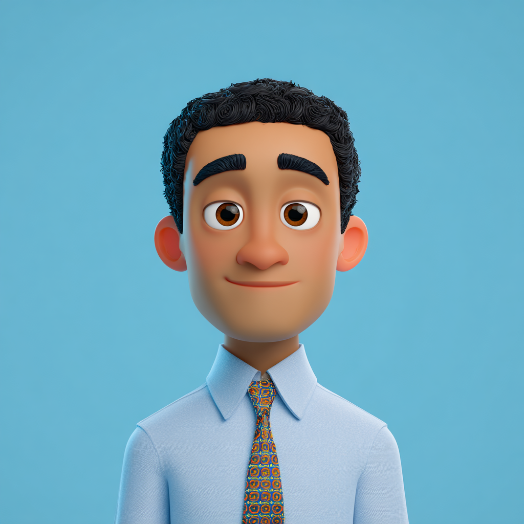 Cartoon Style Man 3D Image on Lummi