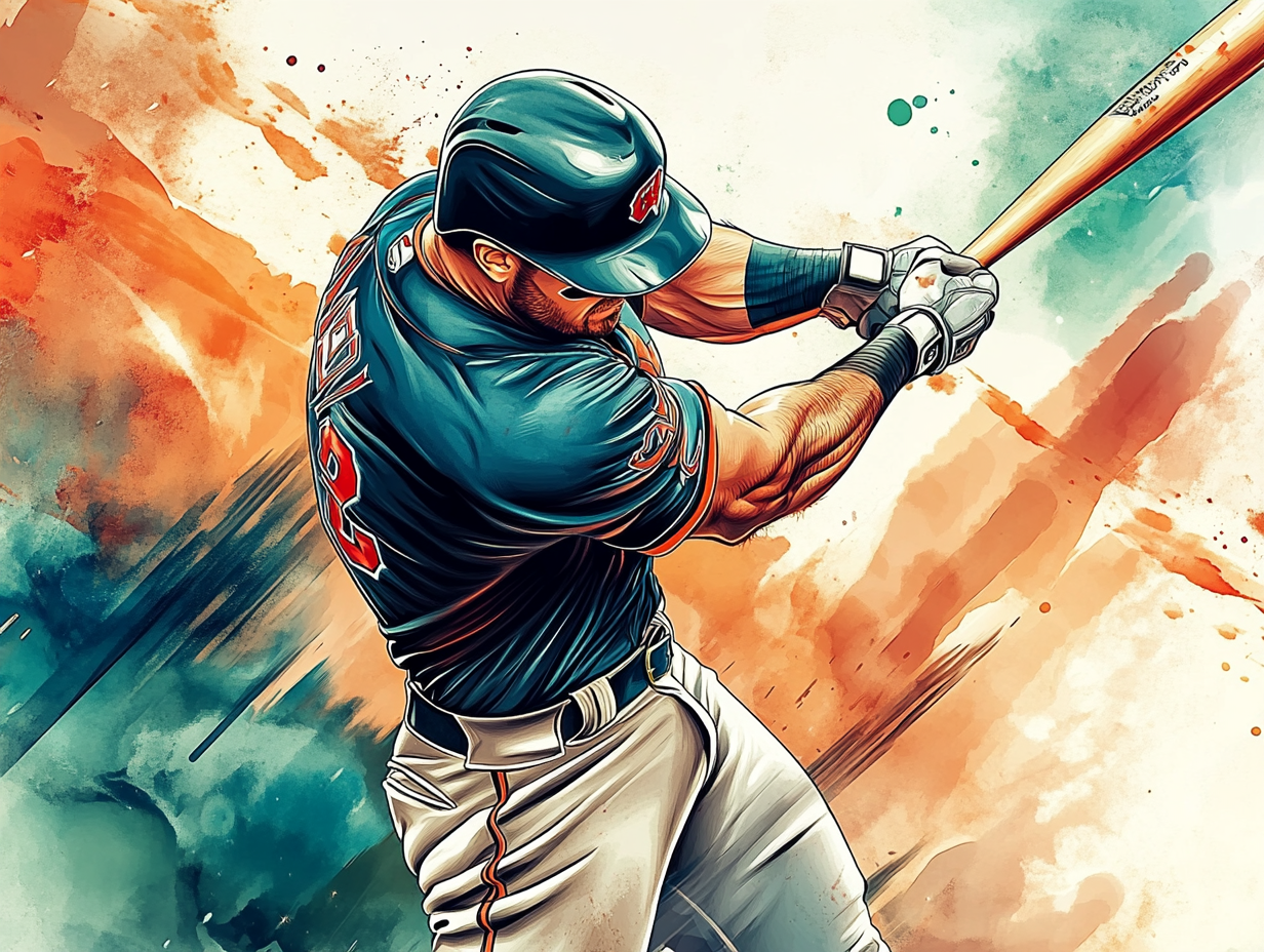 Baseball Player Swing Illustration on Lummi