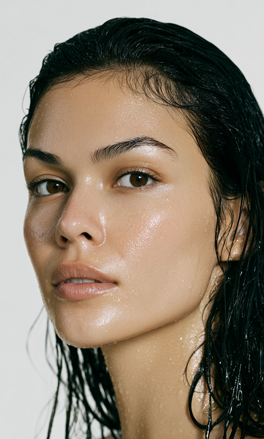 Model Wet Skin Close-up Photo on Lummi