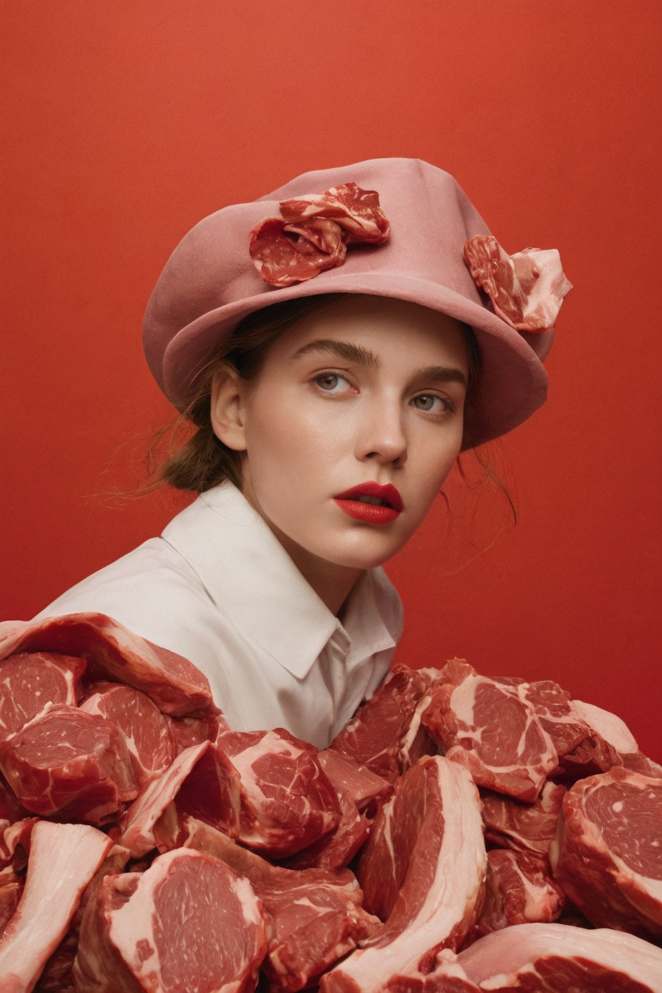 Woman with Meat Dress Photo on Lummi