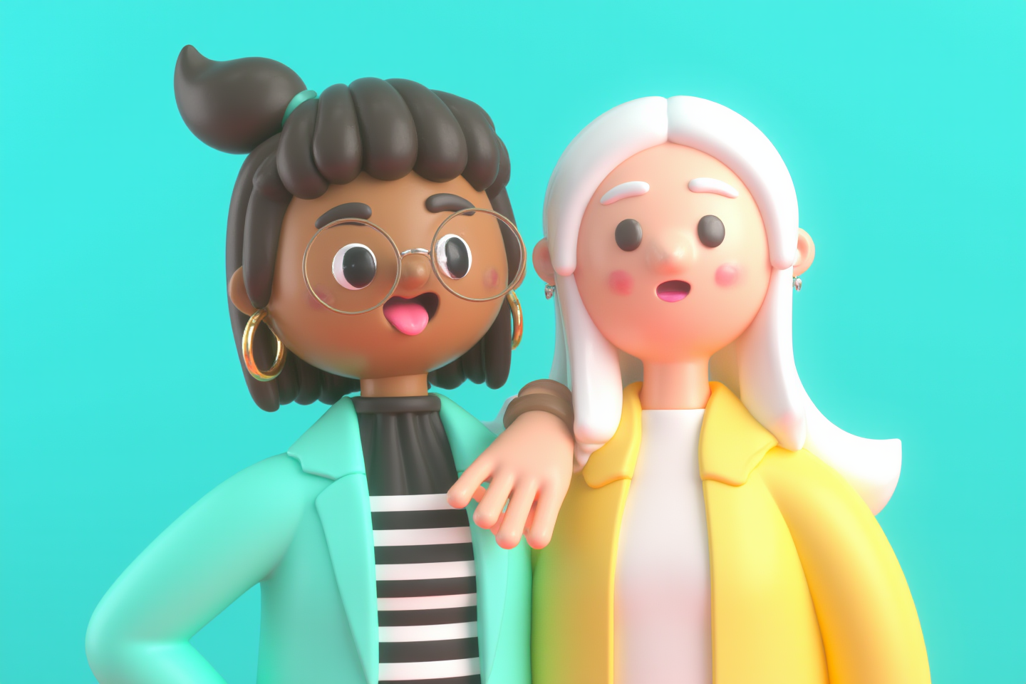 Cartoon Duo Illustration 3D Image on Lummi