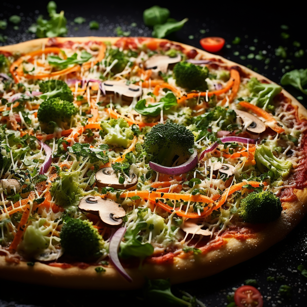 Colorful Garden Delight Vegetable Pizza Photo on Lummi