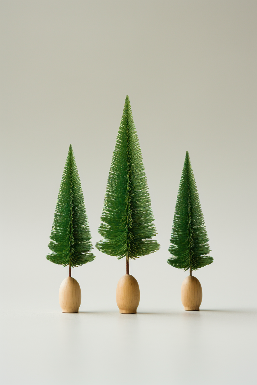 Symmetrical Miniature Tree Trio Photo on Lummi