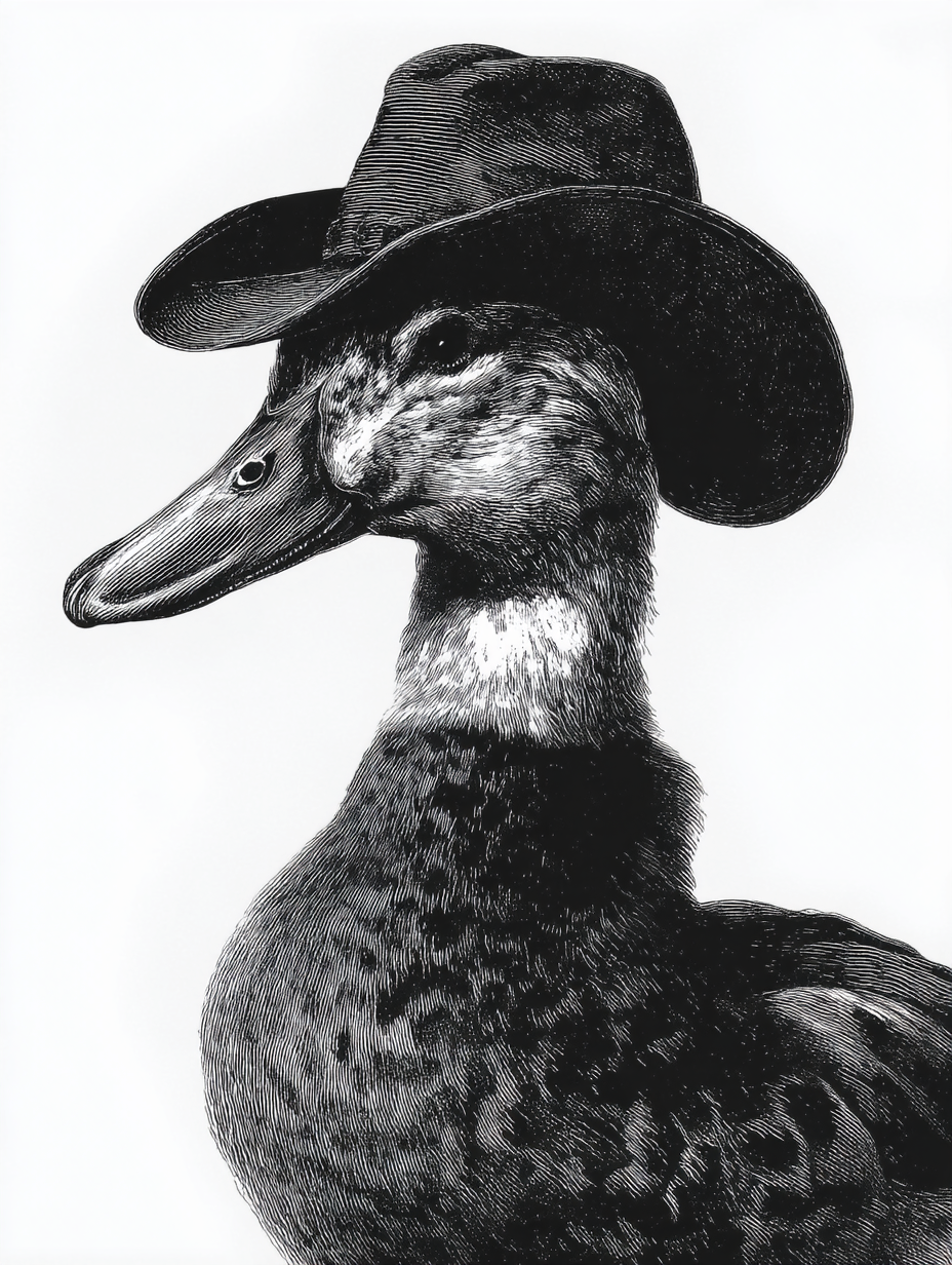 Cowboy Duck Illustration Illustration on Lummi