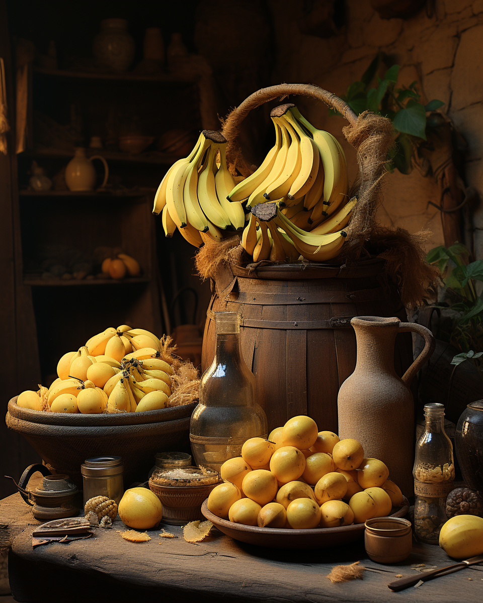 Lummi Photo - Rustic Harvest Still Life with Yellow Fruits