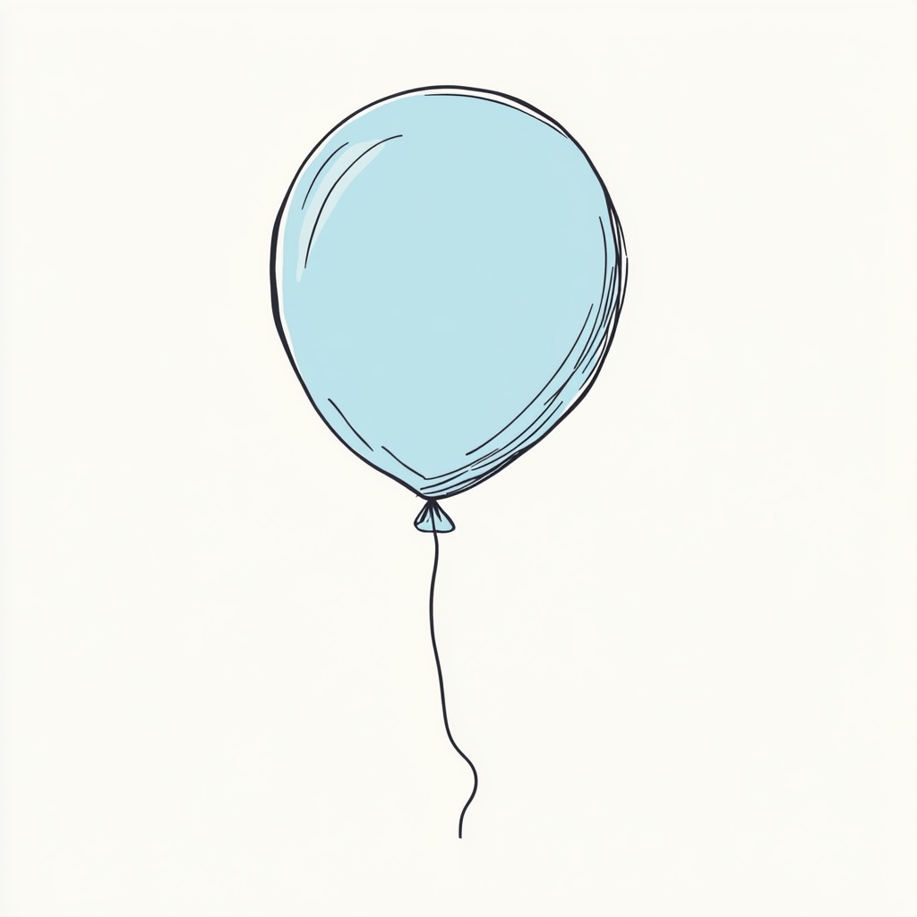 Light Blue Balloon Art Illustration on Lummi