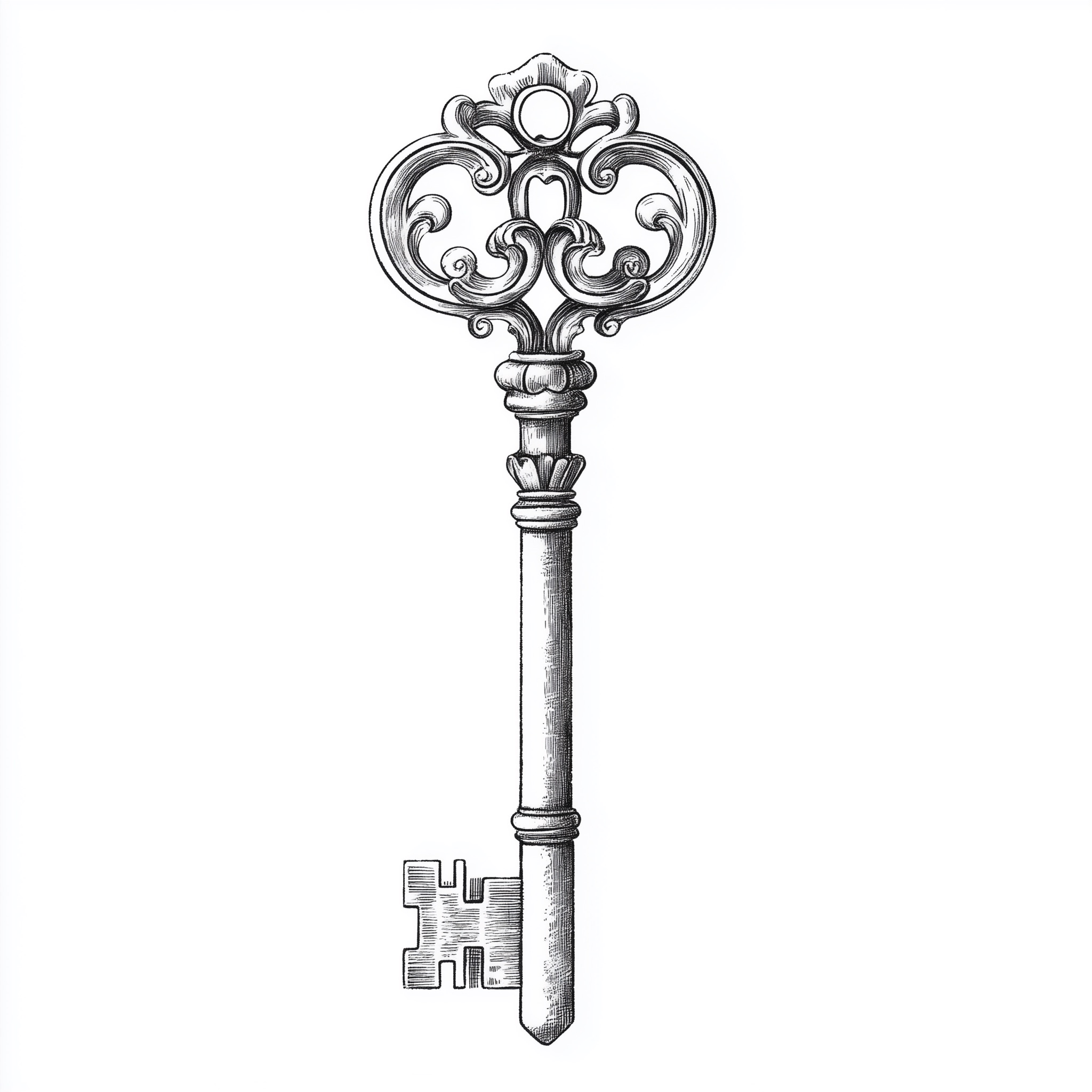 Ornate Vintage Key Illustration on Lummi