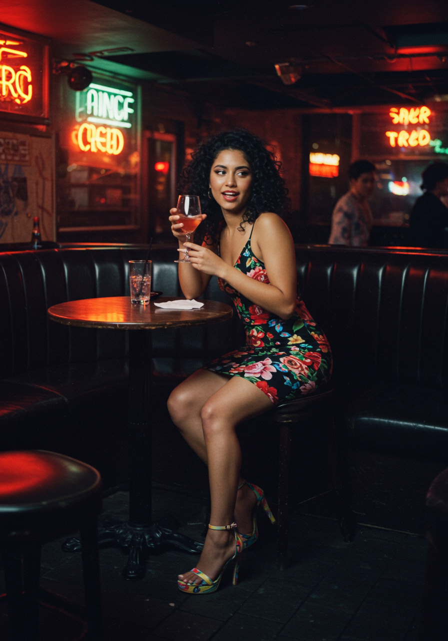 Woman in Retro Bar Photo on Lummi