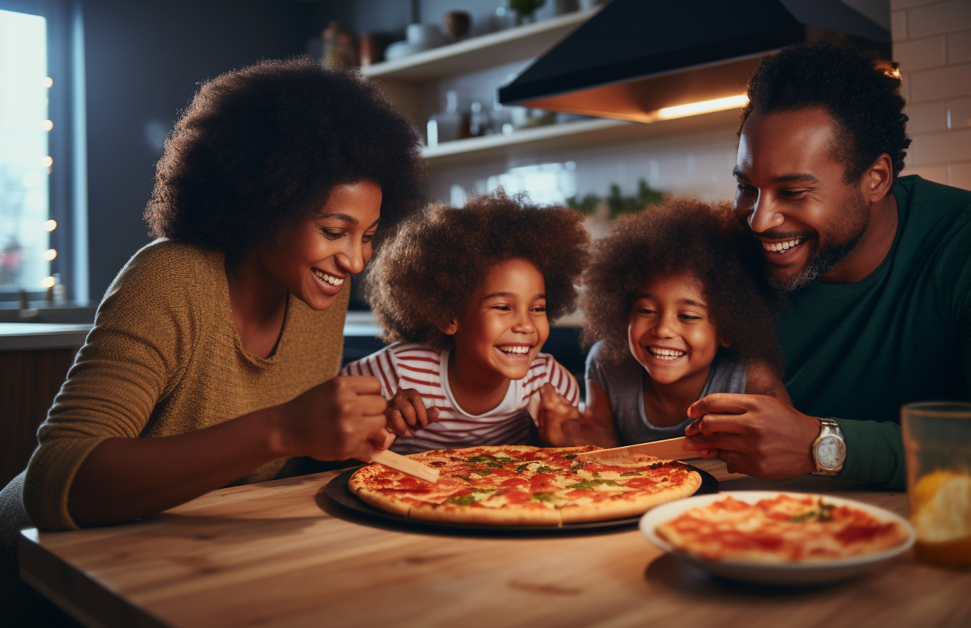 Family Pizza Night Bliss Photo on Lummi