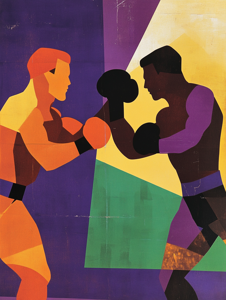 Lummi Illustration - Geometric Boxing Match
