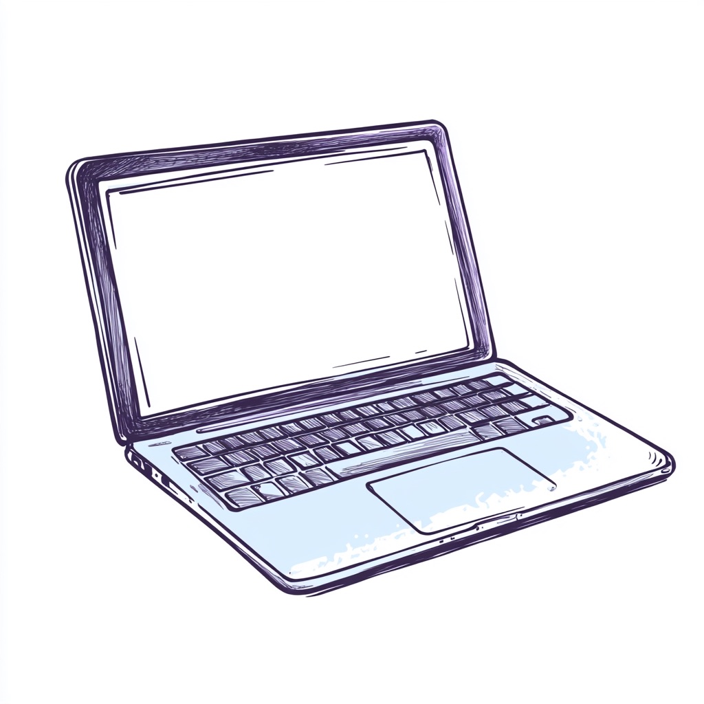 Minimalist Laptop Art Illustration on Lummi