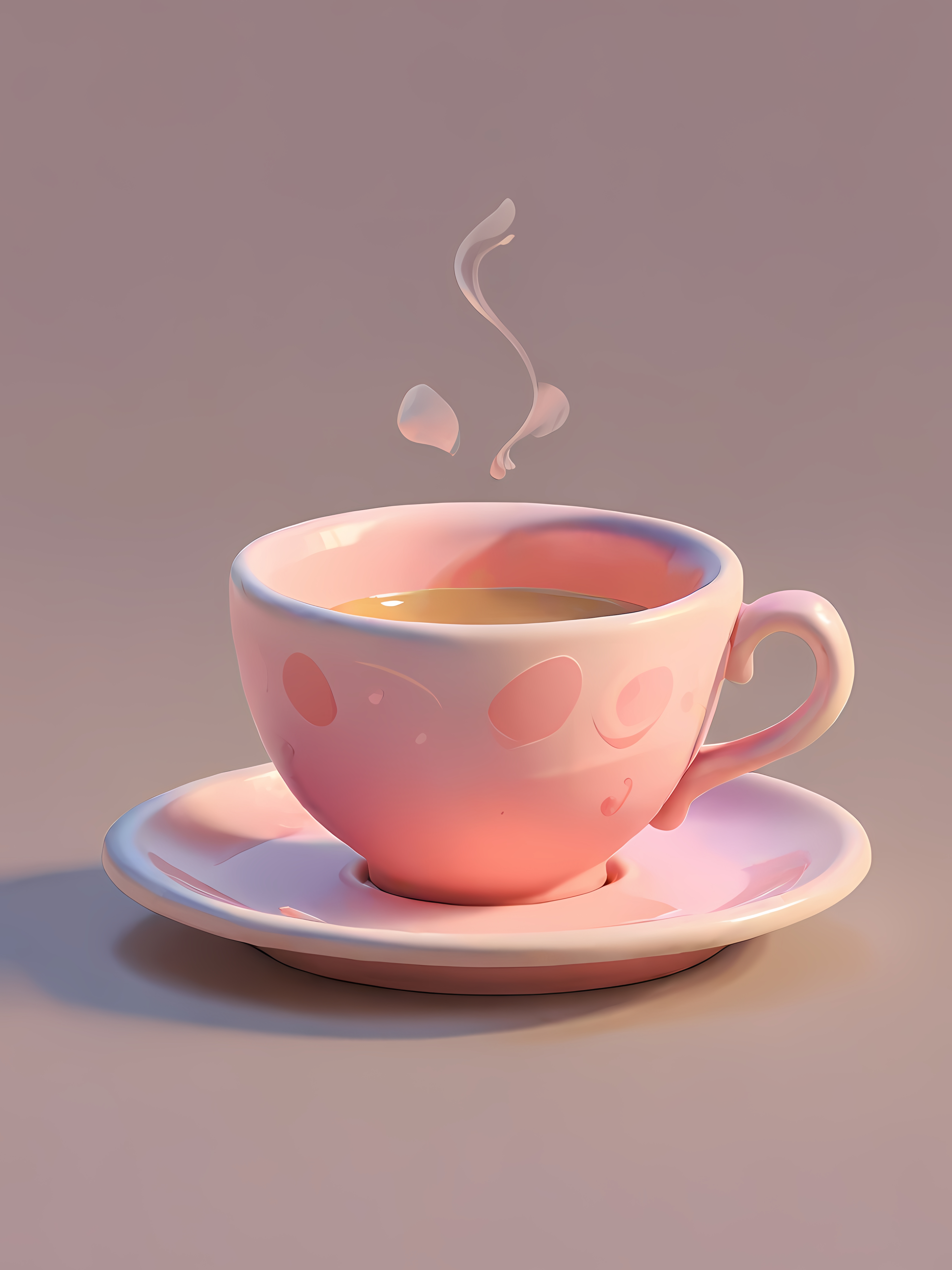 Whimsical Pink Teacup 3D Image on Lummi