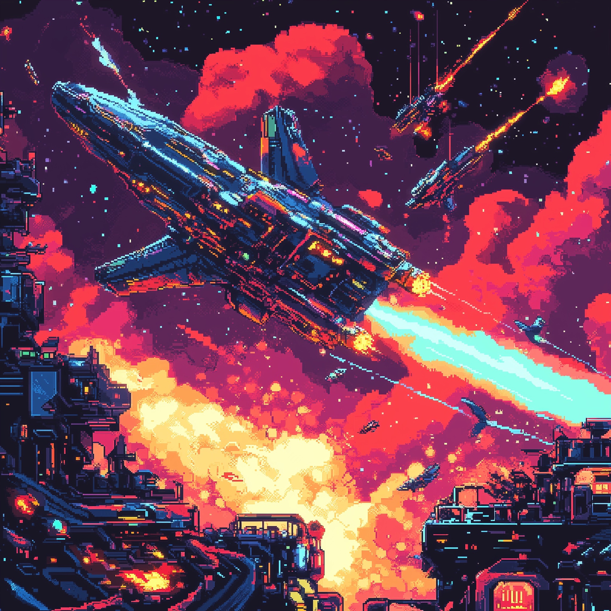 Epic Space Battle Art Illustration on Lummi