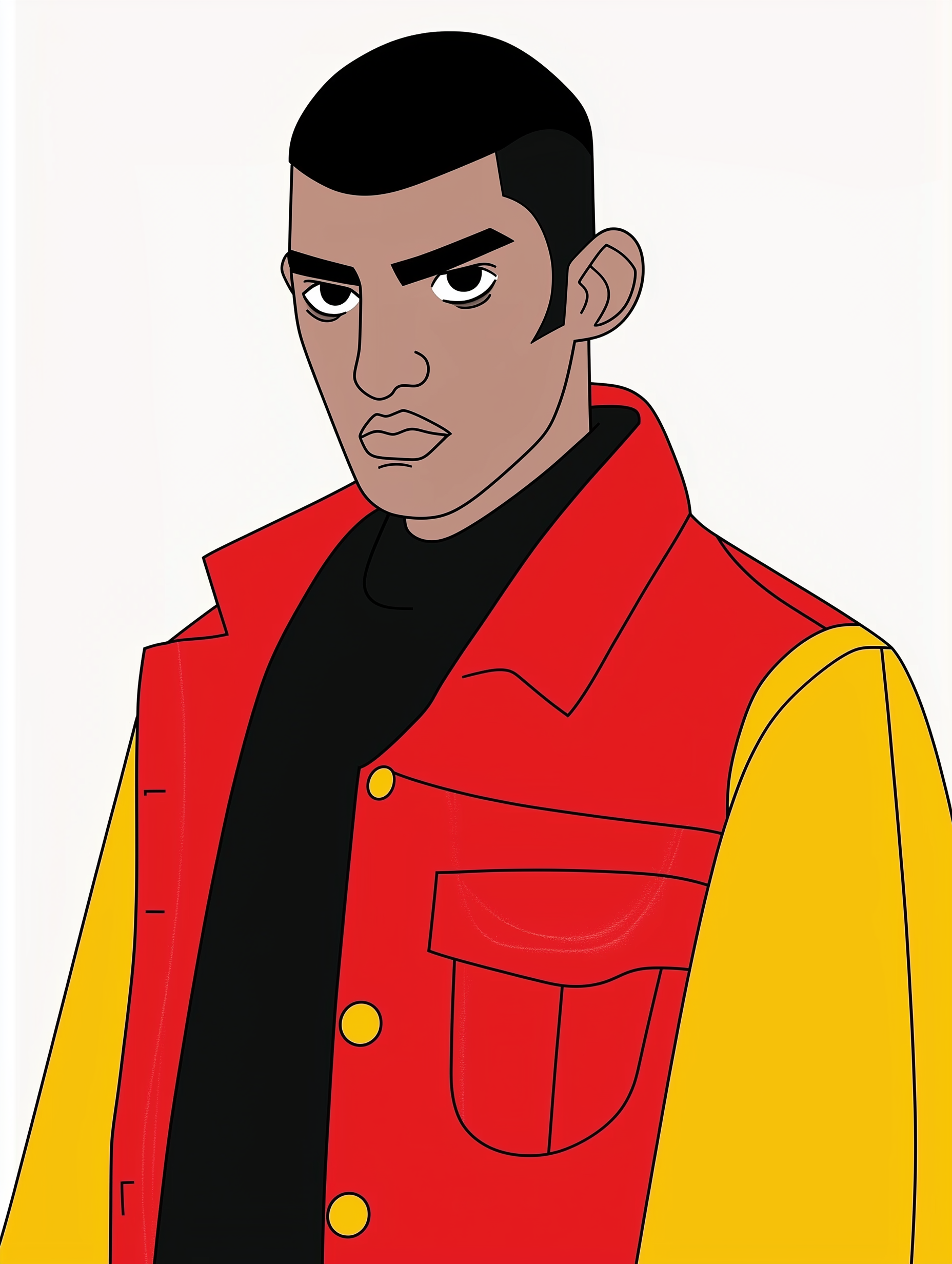 Animated Character with Red Jacket Illustration on Lummi