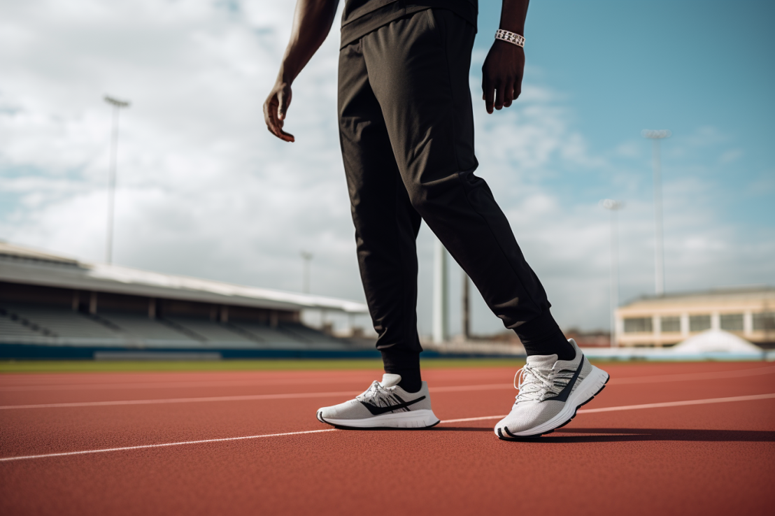 Ready for the Run: Athlete's Stride on Track Photo on Lummi