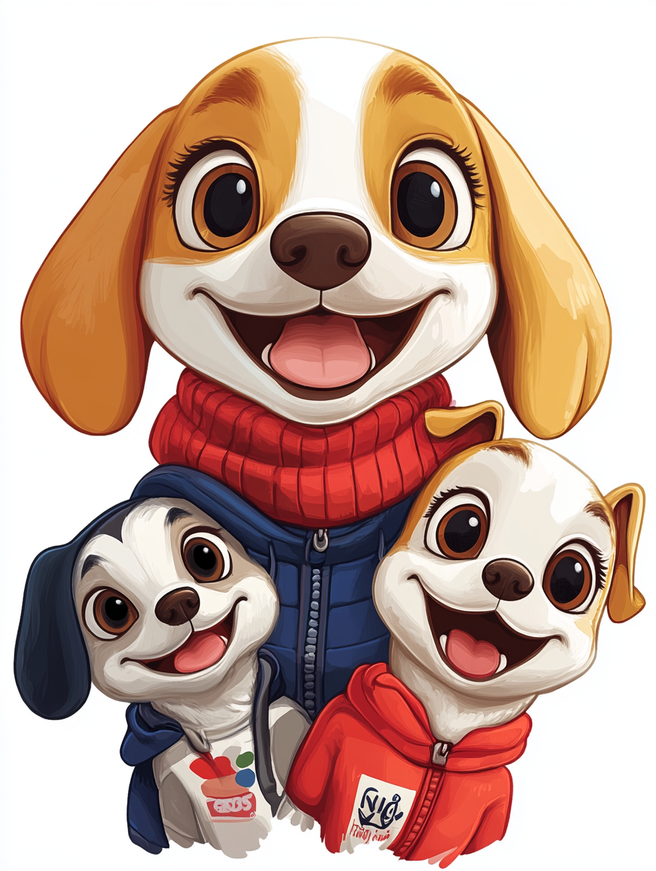 Joyful Animated Dogs Illustration on Lummi