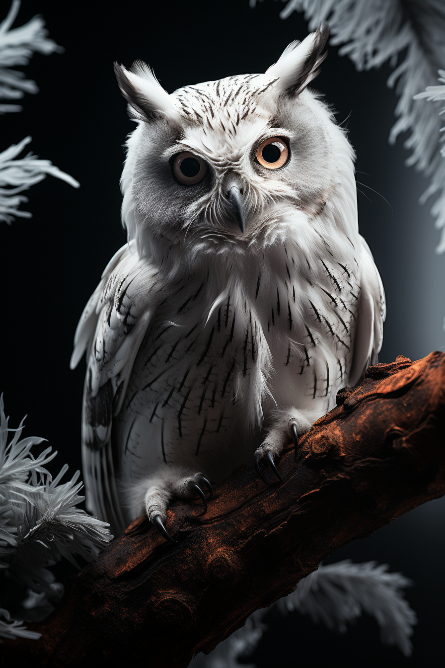 Majestic White Owl Perch Photo on Lummi