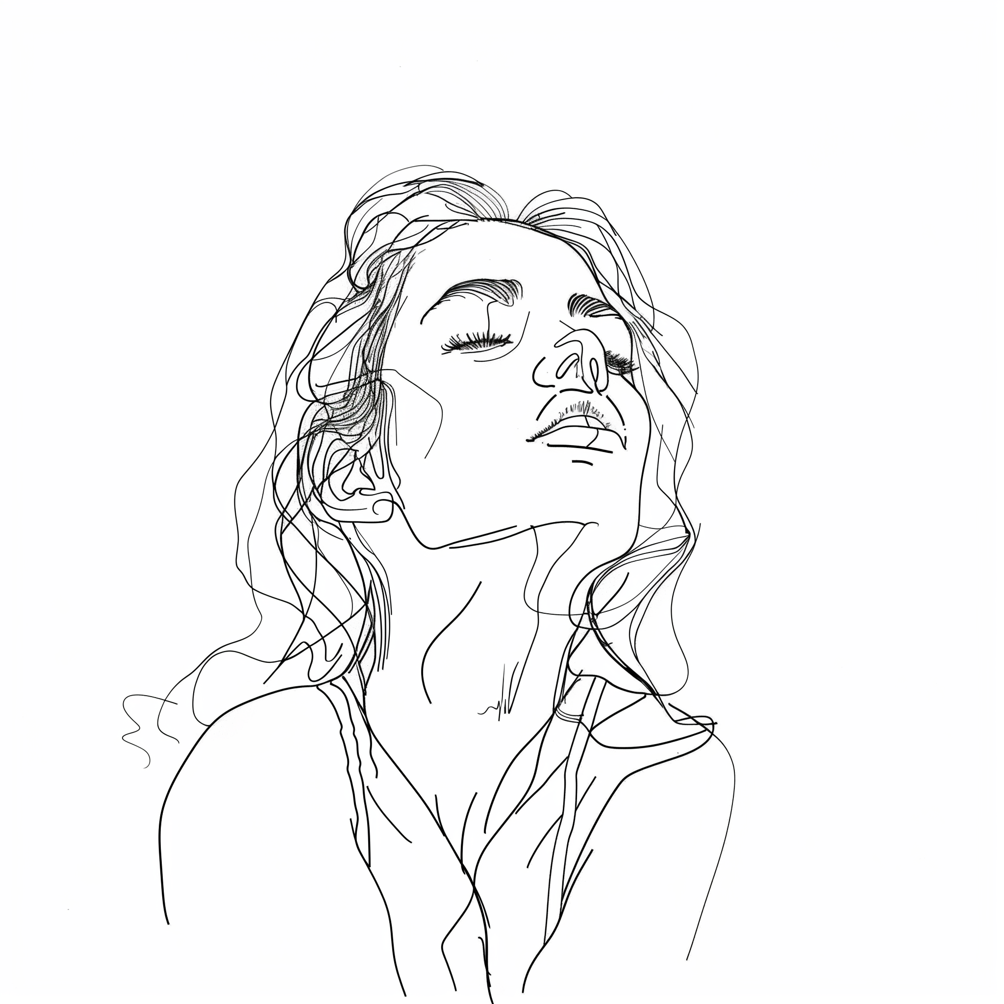 Minimalist Line Drawing of Human Subject Illustration on Lummi