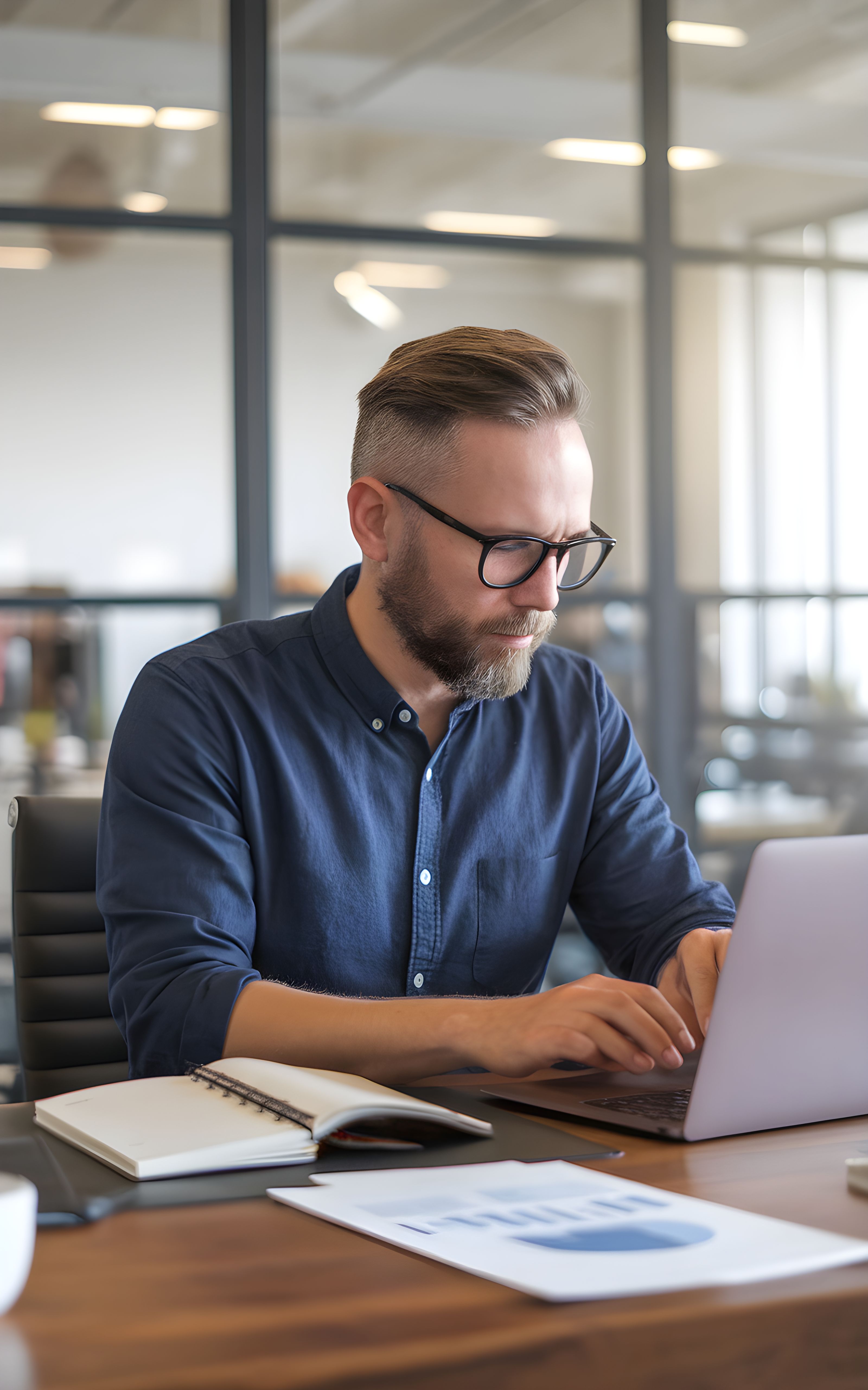 Professional Man Working on Laptop Photo on Lummi