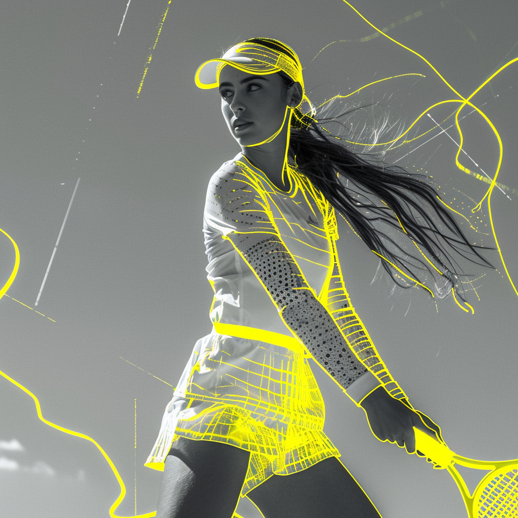 Dynamic Tennis Player in Action Photo on Lummi