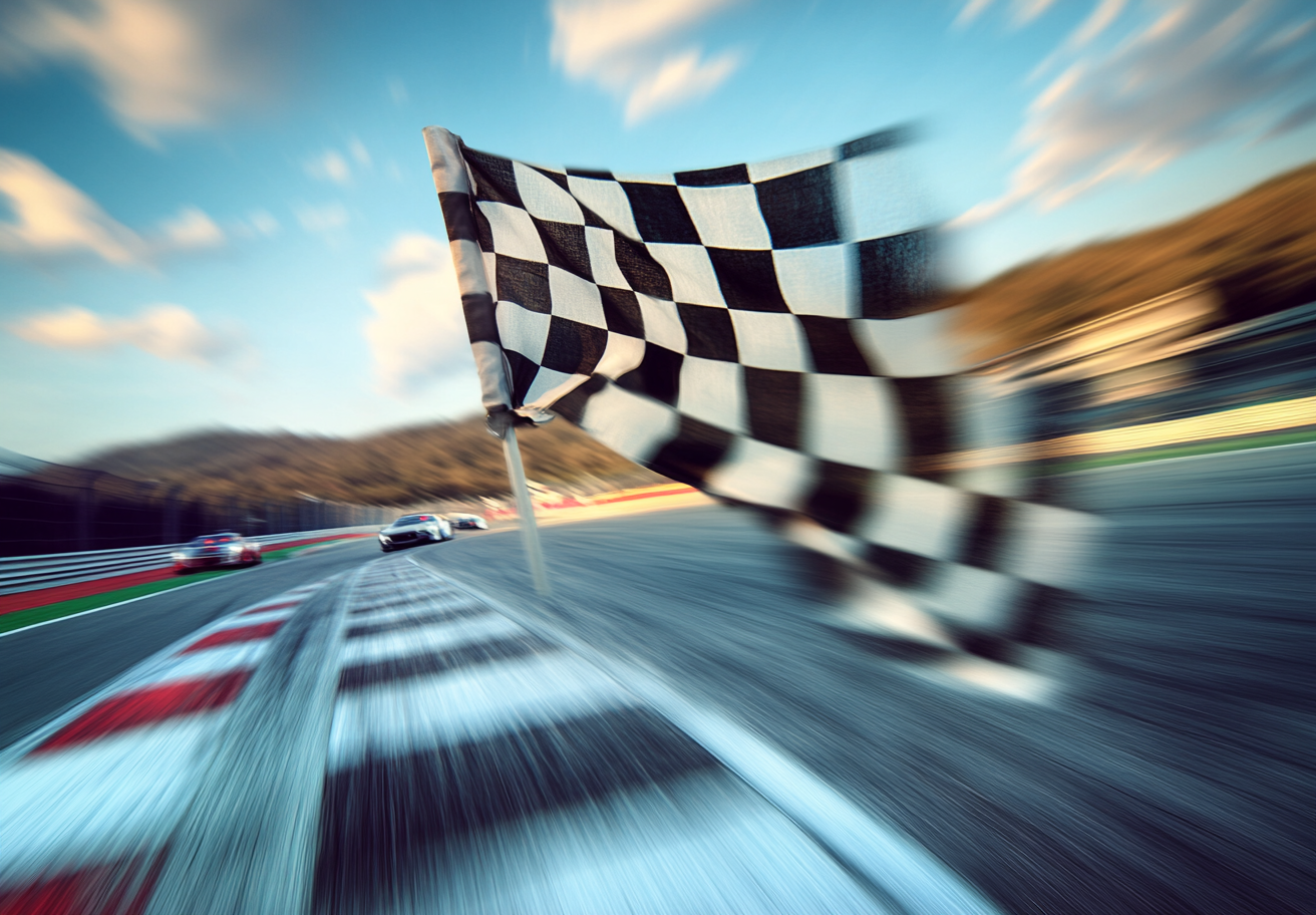 Checkered Flag at Racing Event Photo on Lummi