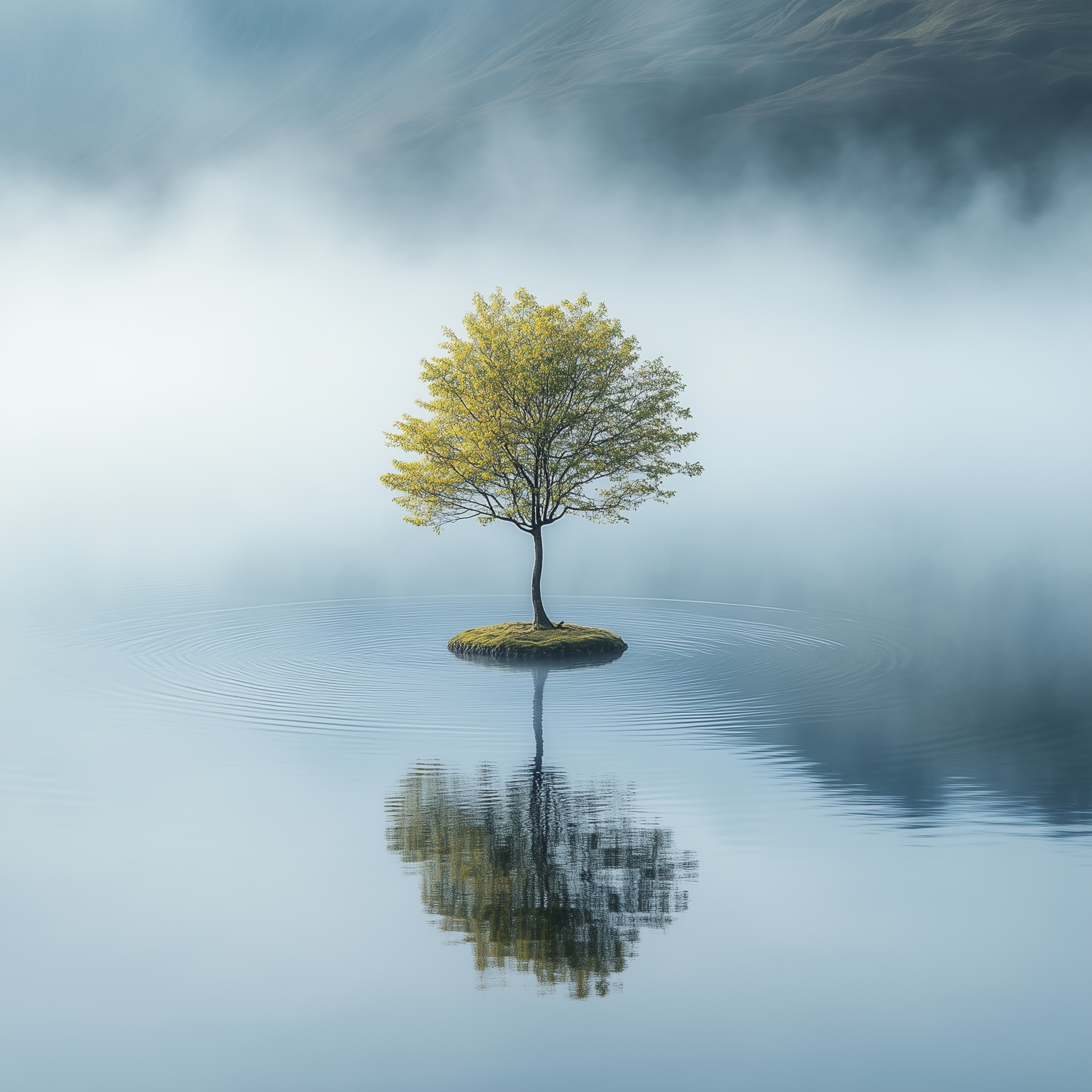 Serene Tree Reflection Photo on Lummi
