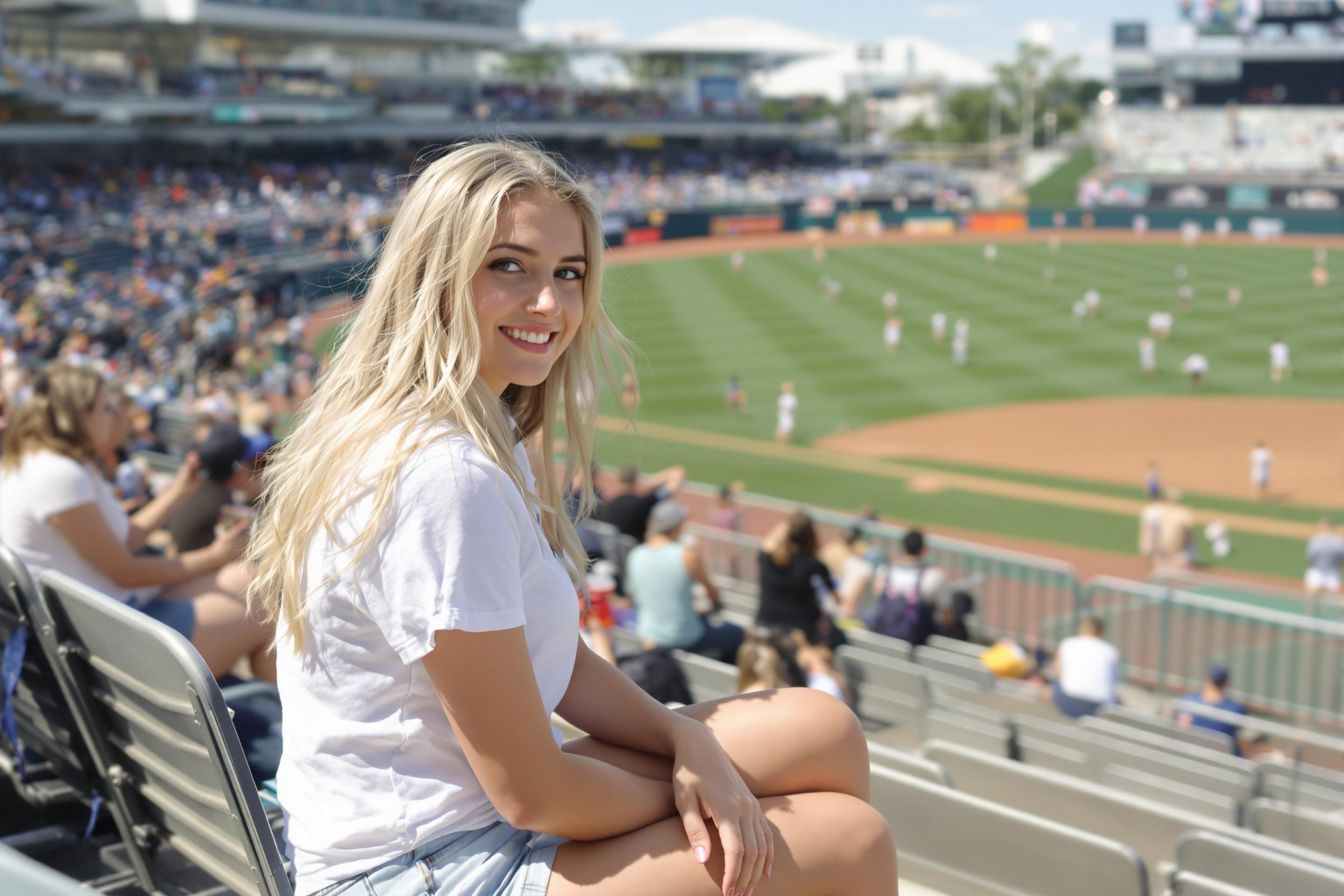 Woman at Baseball Game Photo on Lummi