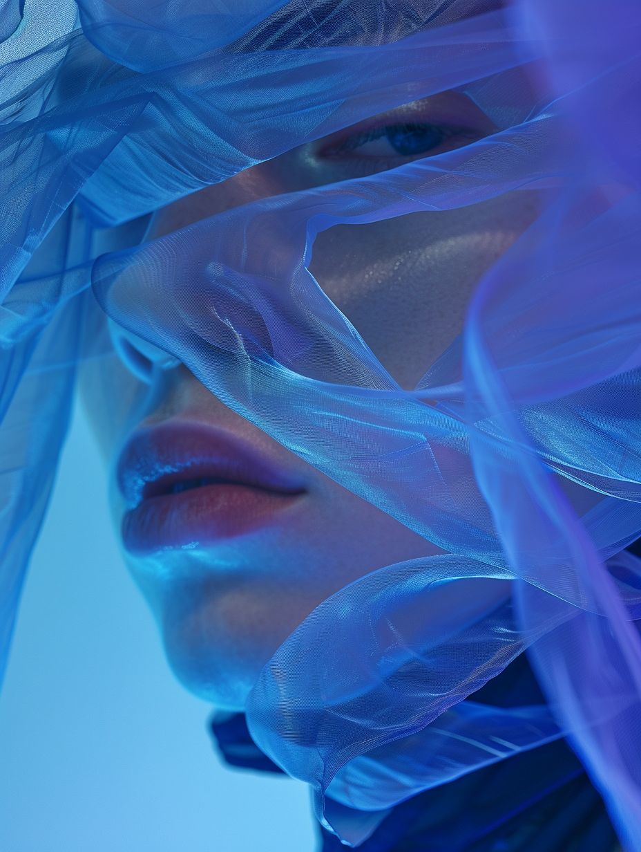 Blue Fabric Portrait Photo on Lummi