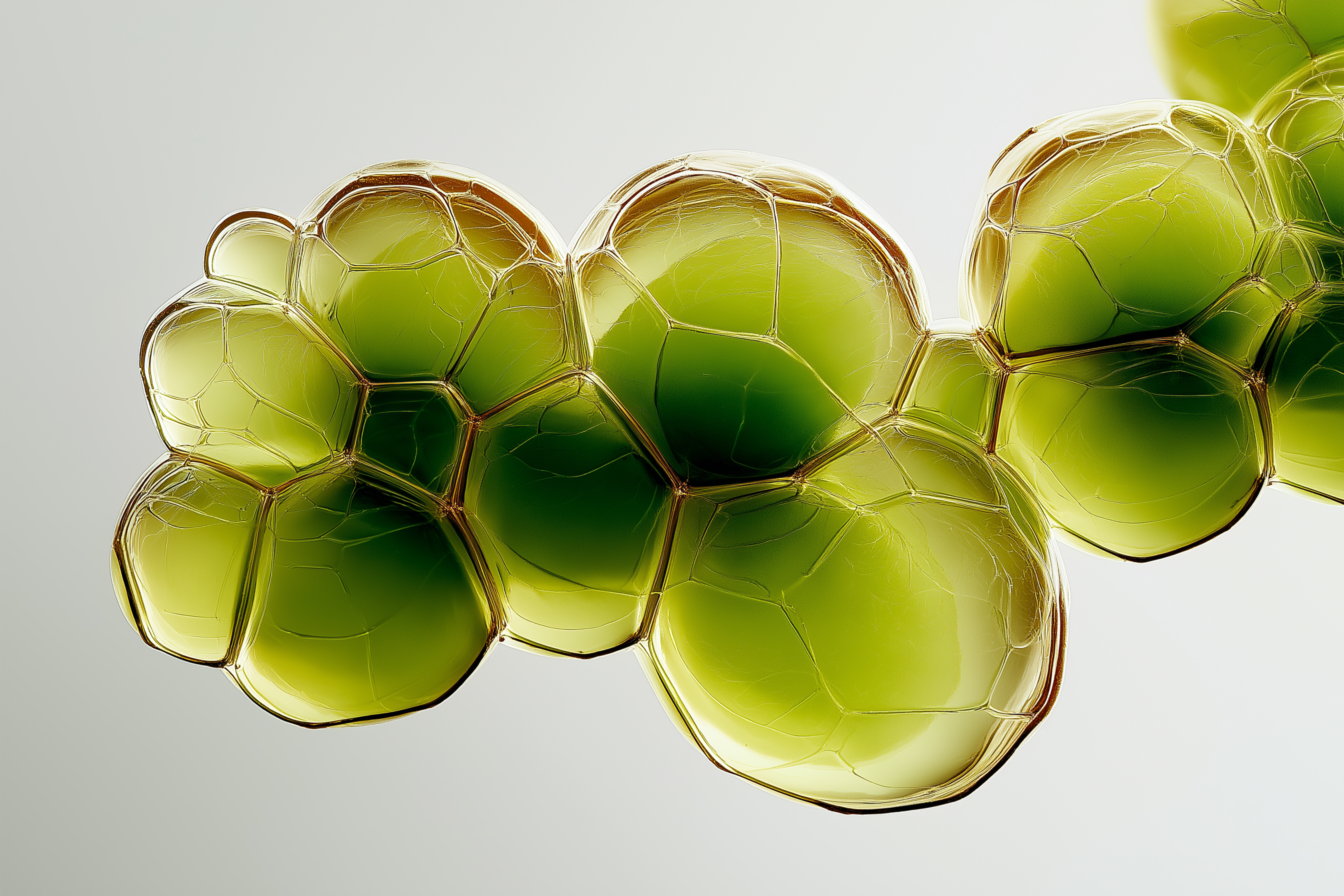 Green Bubble Structures 3D Image on Lummi