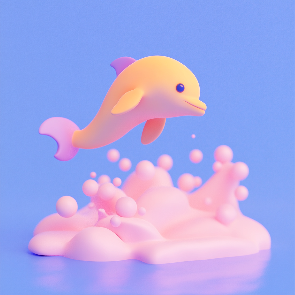 Lummi 3D - Whimsical Pastel Dolphin Art