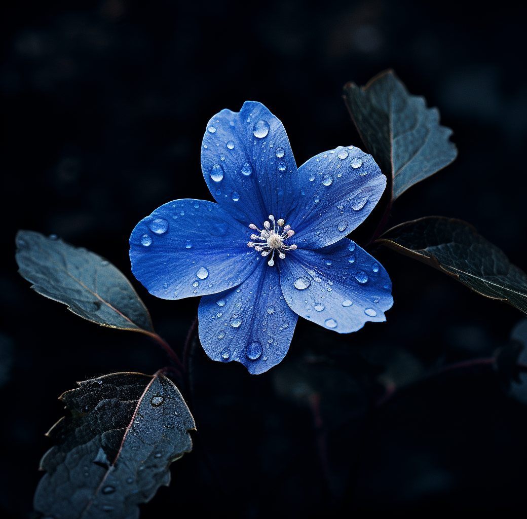 Dew-kissed Blue Bloom Photo on Lummi