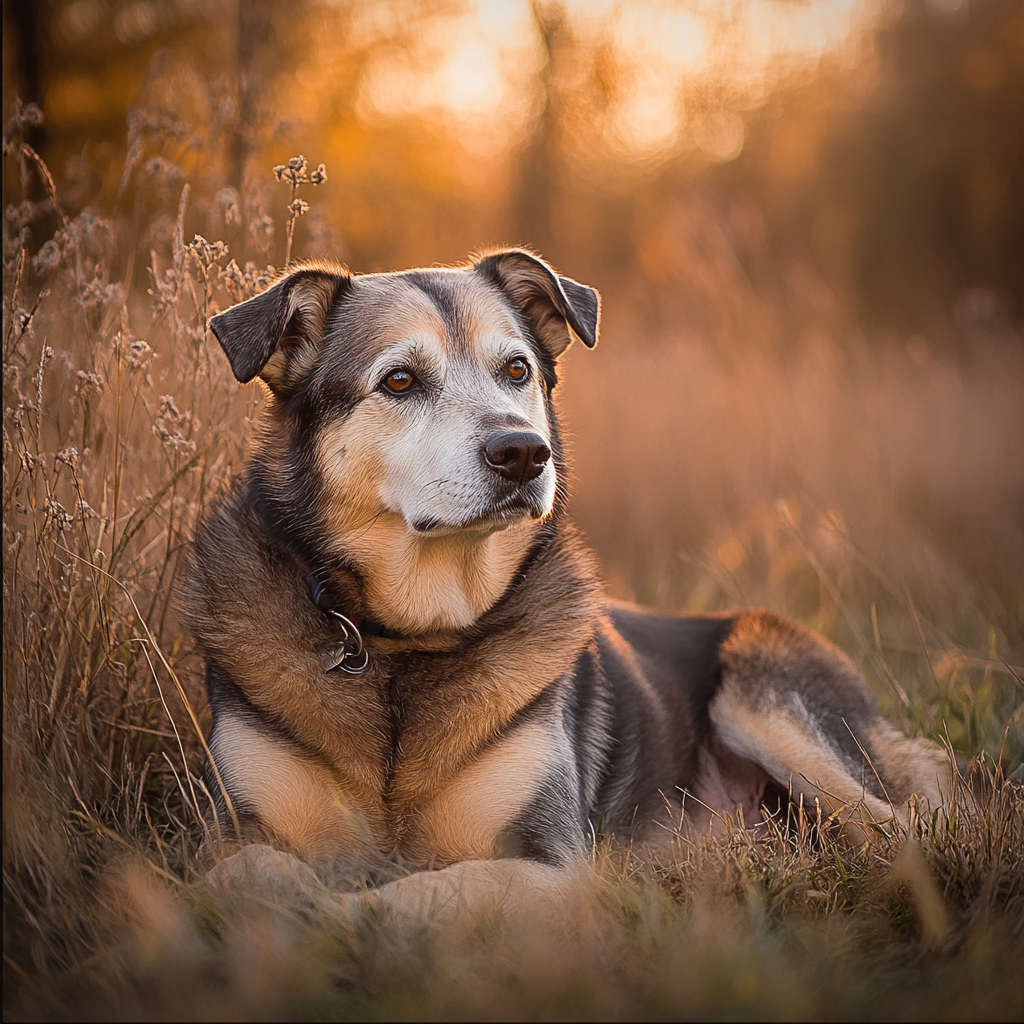 Golden Hour Dog Portrait Photo on Lummi