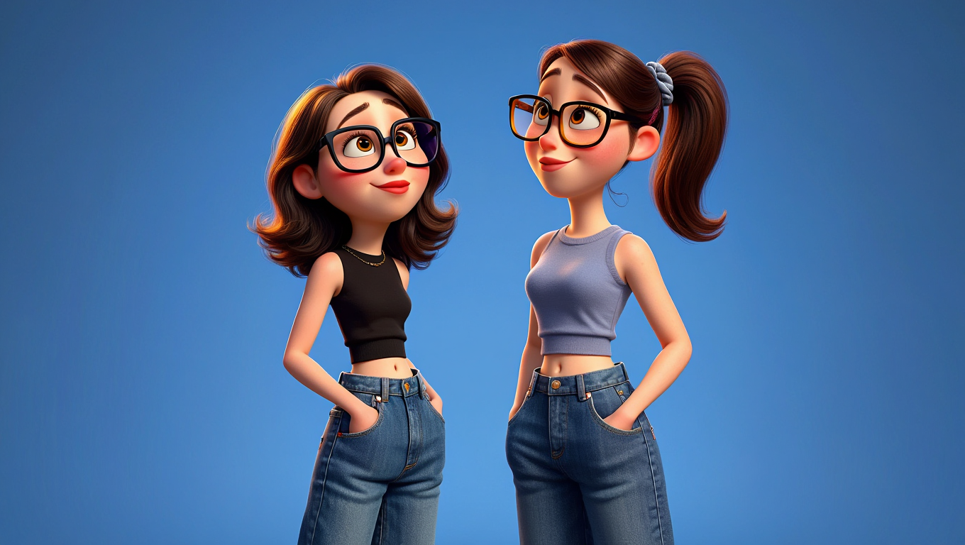 Animated Female Duo 3D Image on Lummi