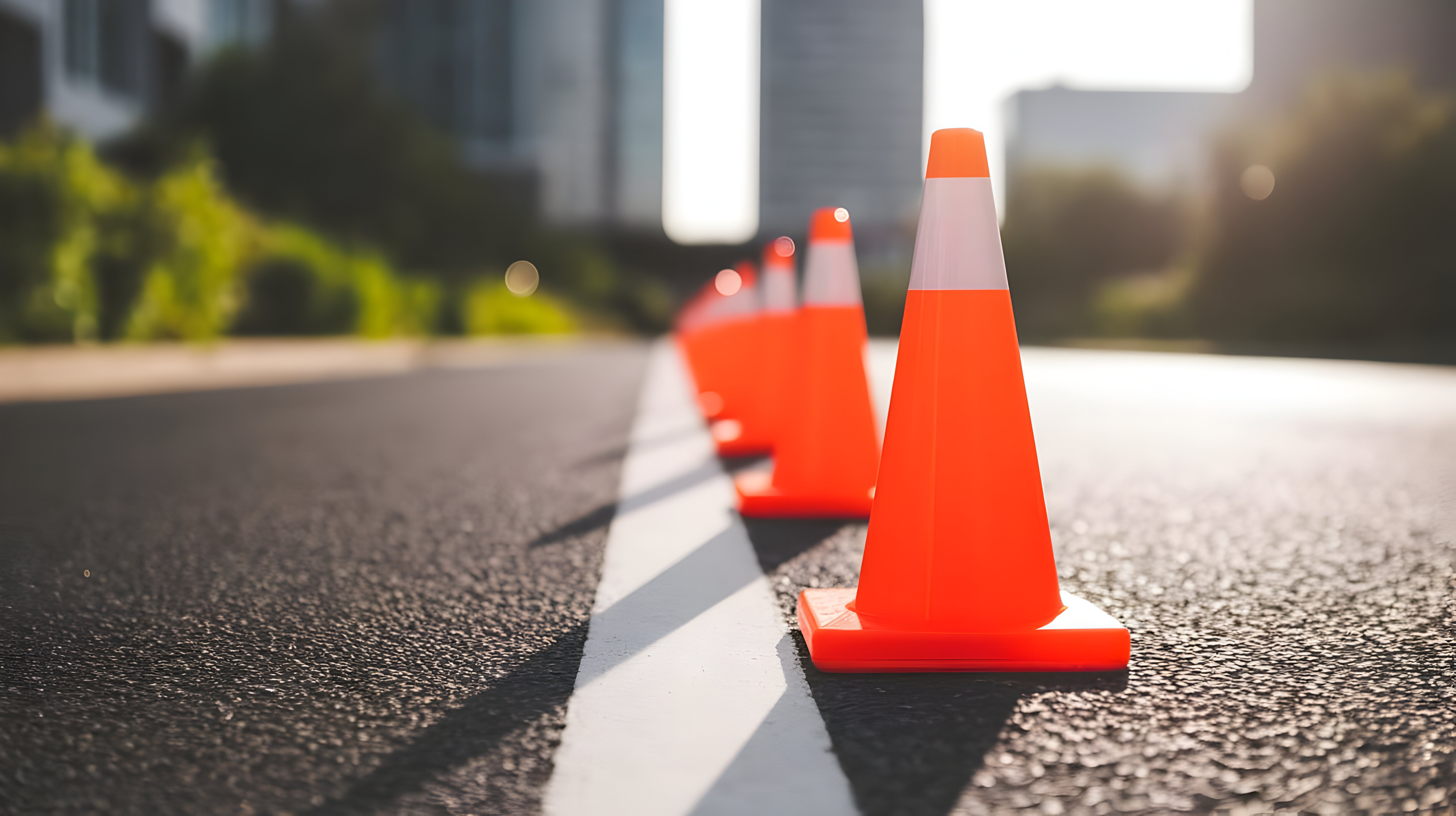 Traffic Cones on Road Photo on Lummi