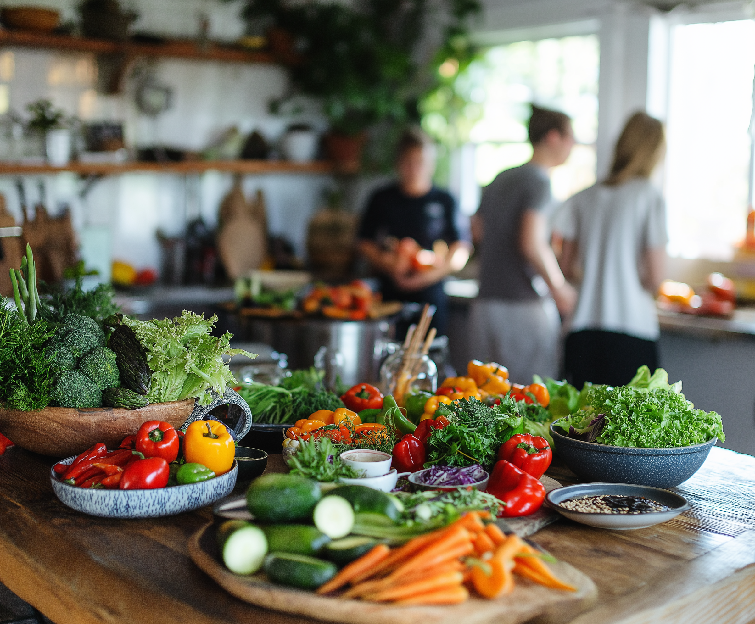 Vibrant Kitchen Scene with Fresh Vegetables Photo on Lummi