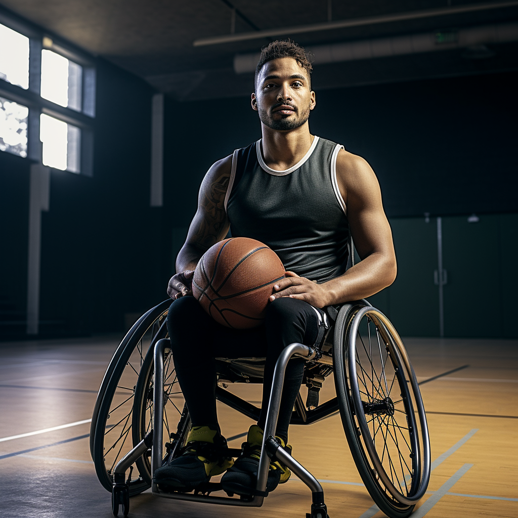 Wheelchair Basketball Athlete in Focus Photo on Lummi