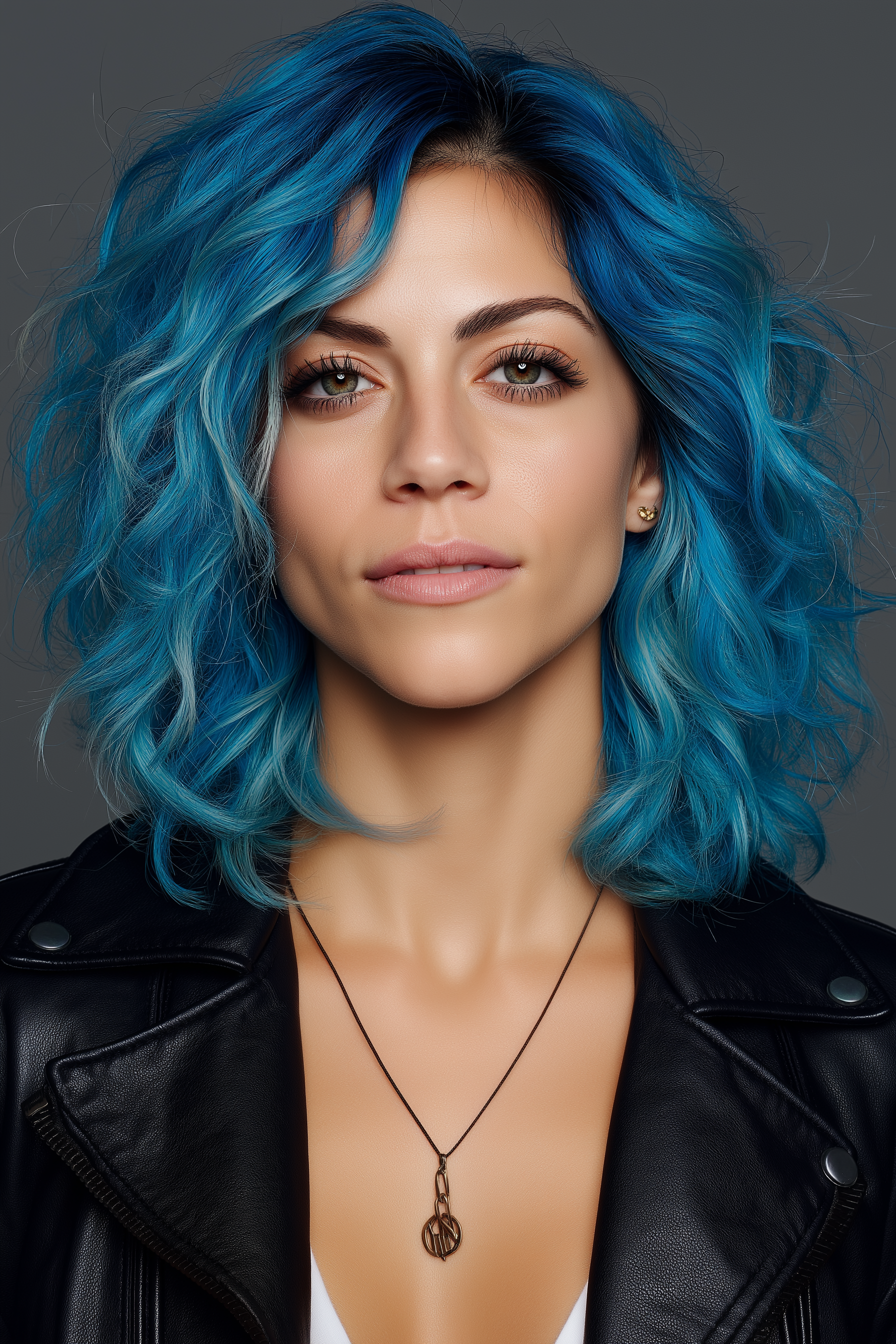 Wavy Blue Hair Portrait Photo on Lummi