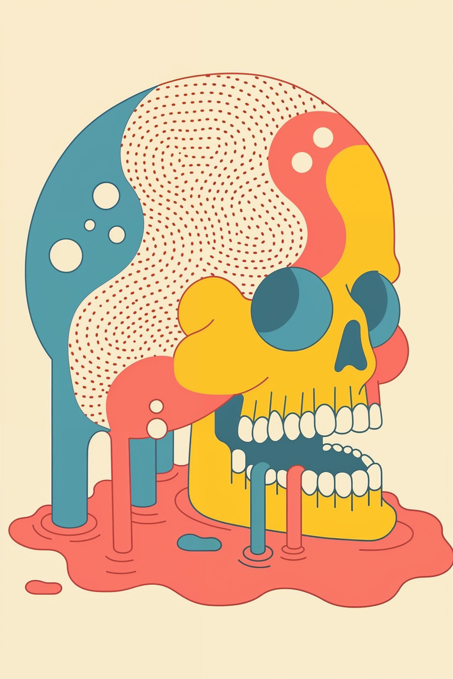 Abstract Skull Art Illustration on Lummi