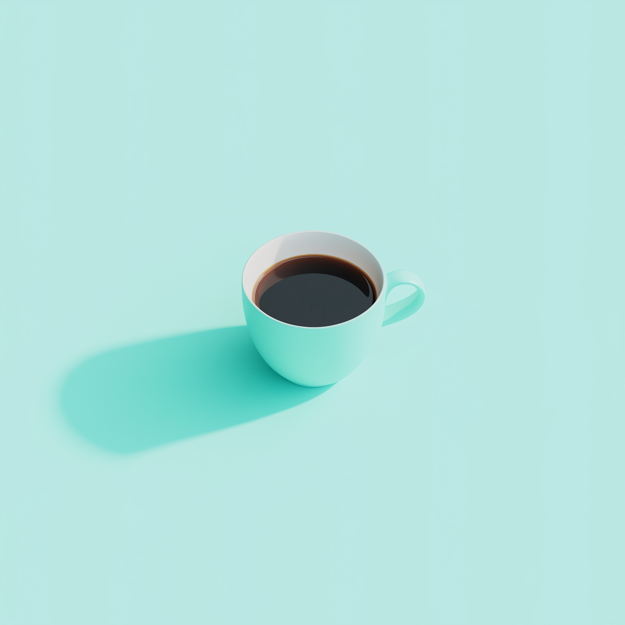 Lummi 3D - Monochromatic Turquoise Coffee Cup
