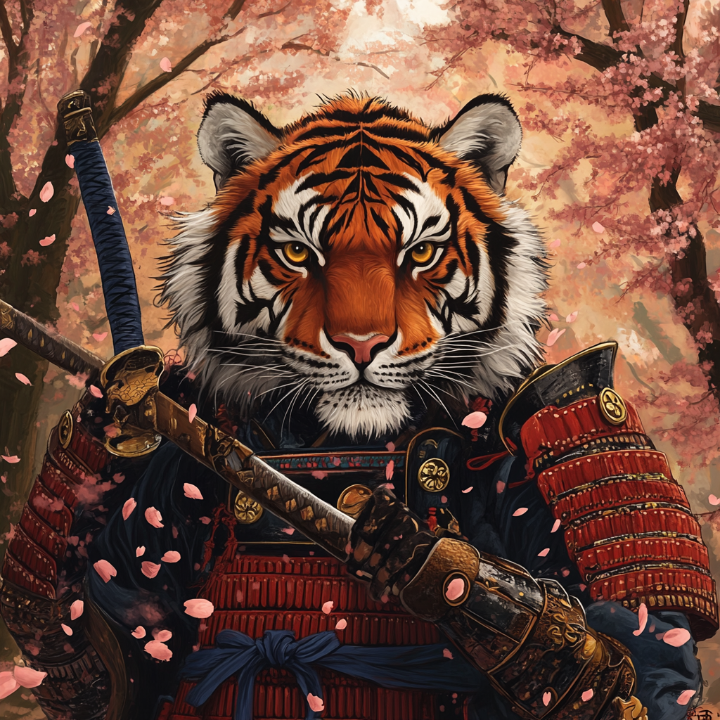 Lummi Illustration - Tiger Samurai