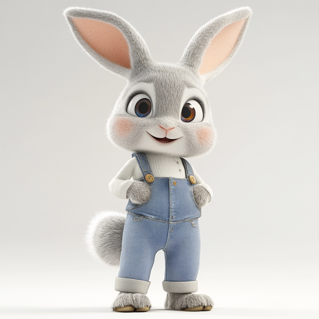 3D Anthropomorphic Rabbit 3D Image on Lummi