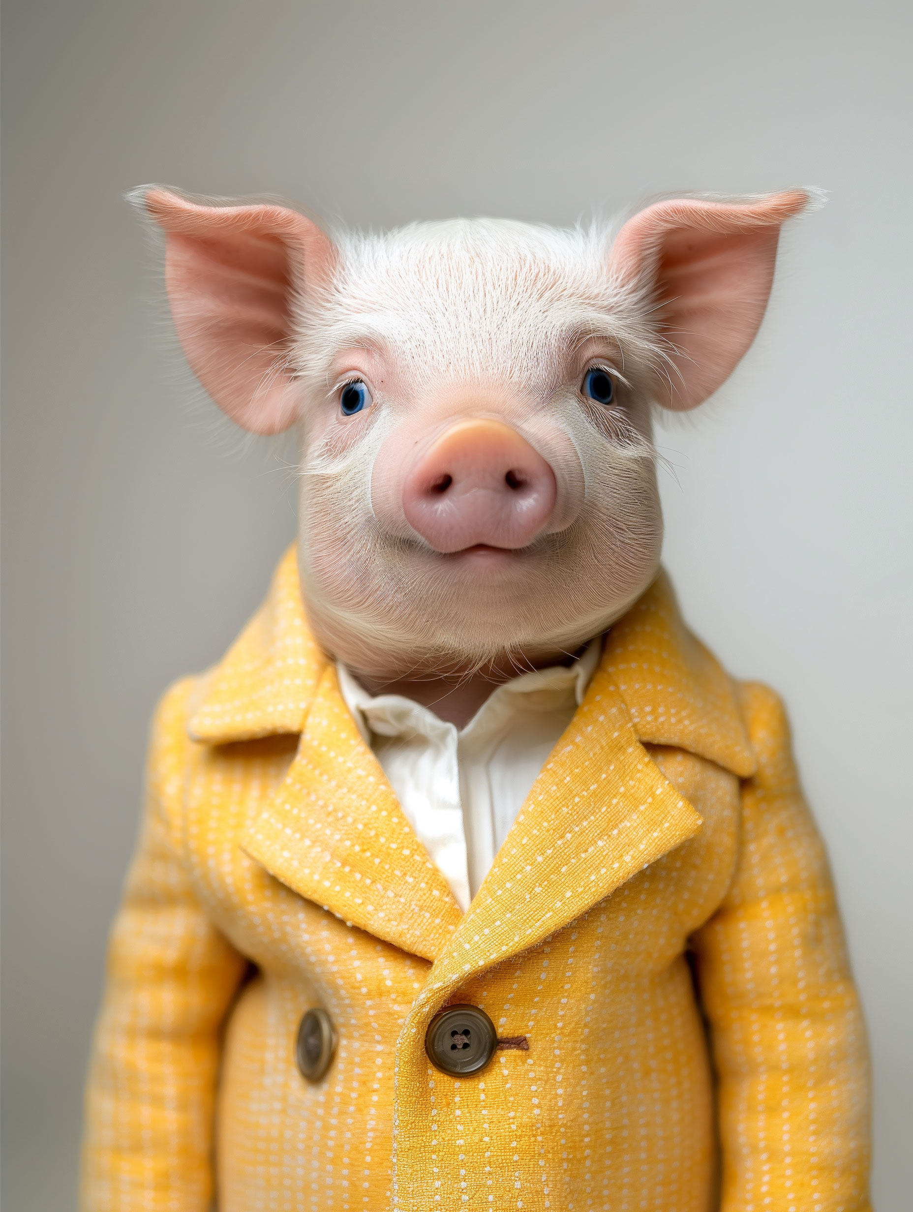 Whimsical Pig in Yellow Checkered Suit Photo on Lummi