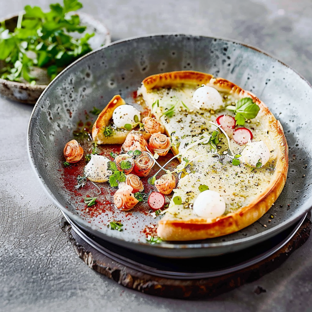 Artistic Gourmet Pizza Presentation Photo on Lummi