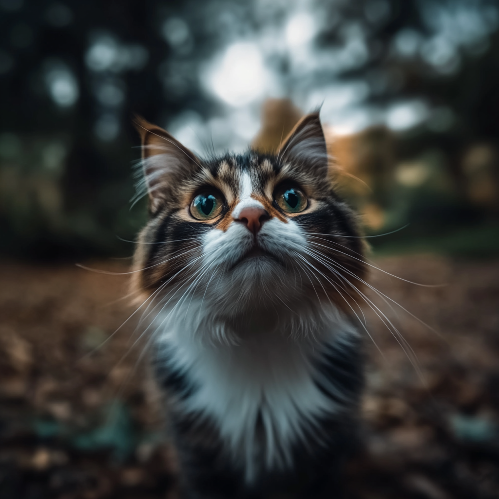 Curious Cat with Green Eyes Photo on Lummi