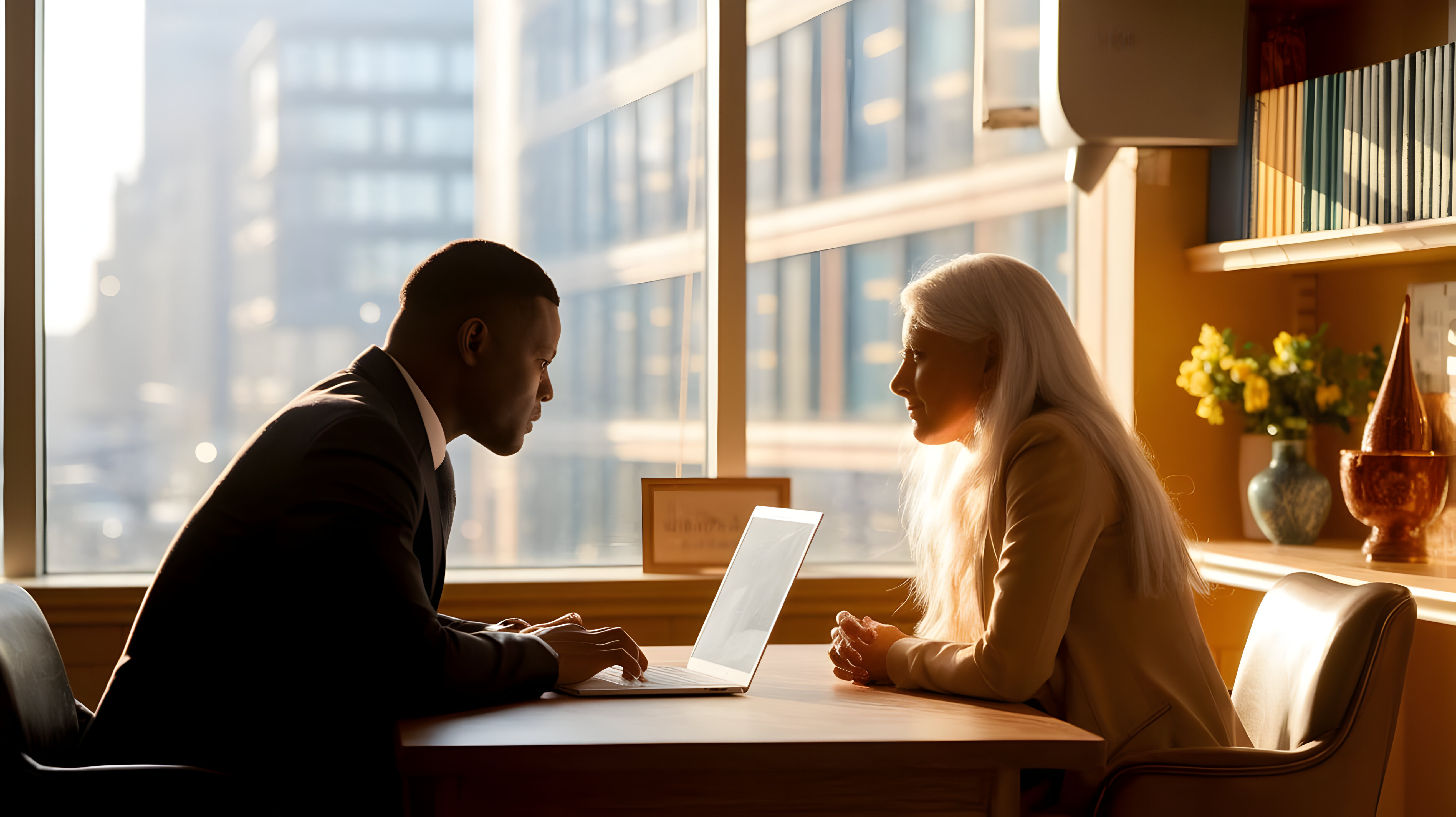Office Conversation Scene Photo on Lummi