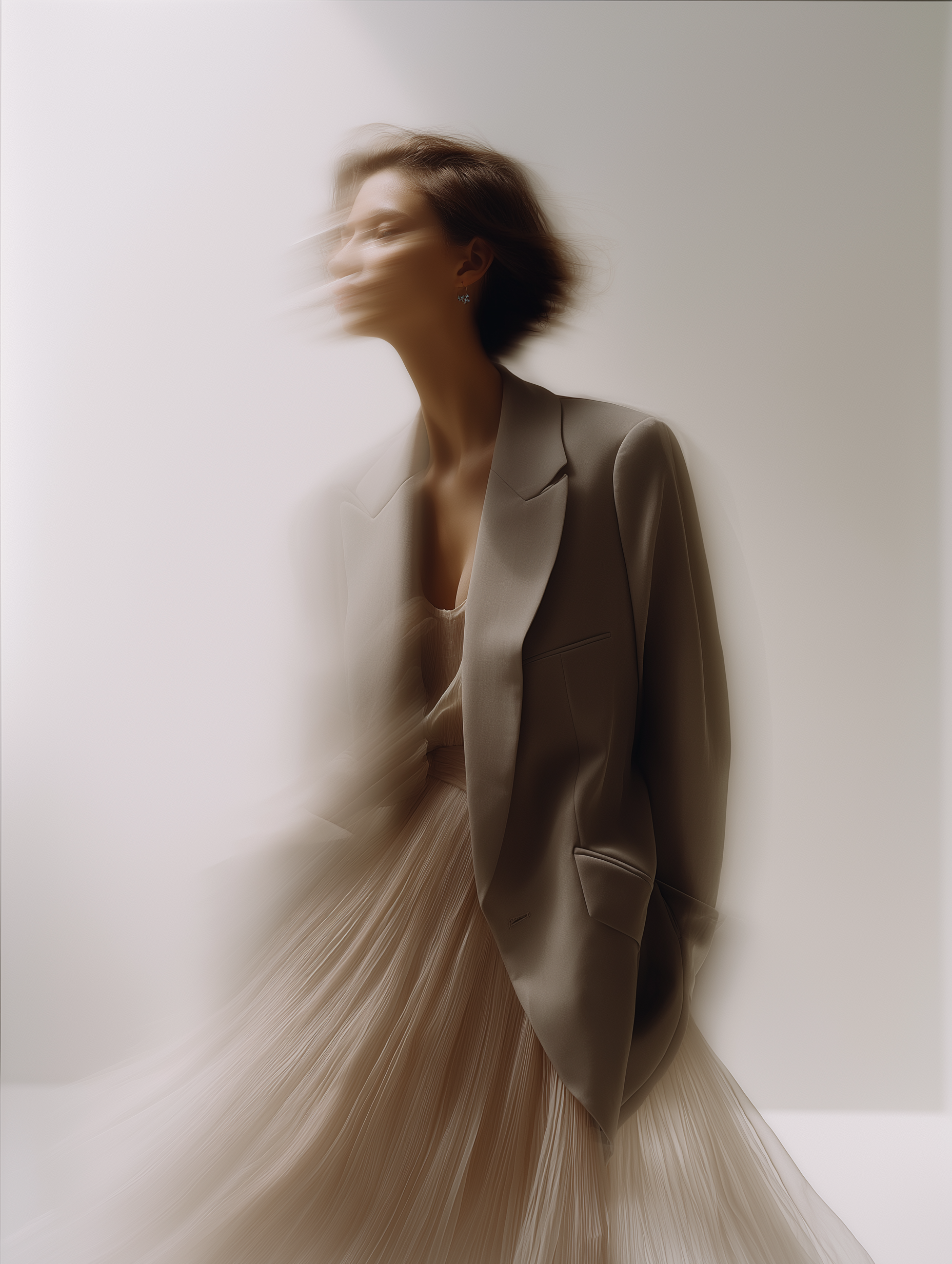 Blurred Model in Motion Photo on Lummi